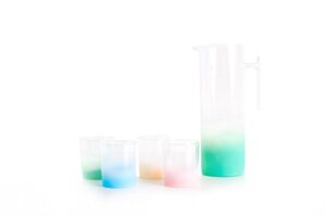 sugar & cloth ombre plastic pitcher & tumbler set, 5 piece