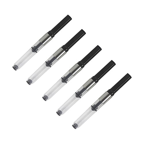 Sipliv International Standard Fountain Pen Ink Converter, Fit for Most of the Chinese Pen, Silver - 5 Pcs Screw style