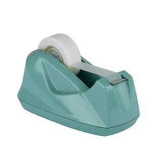 acrimet premium desktop tape dispenser, plastic, non-skid base (heavy duty) (solid green color)