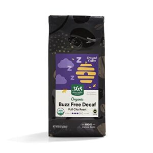 365 by whole foods market, organic decaf buzz free full city roast ground coffee, 10 ounce