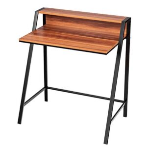 Tangkula Small Computer Desk, Compact Home Office Desk with Sturdy Frame, 2 Tier Study Writing Table for Small Place Apartment Office, Desk for Bedroom, Kid’s Desk