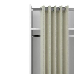 Tvilum Lola Mobile Curtain Storage Center, White/Natural Fabric