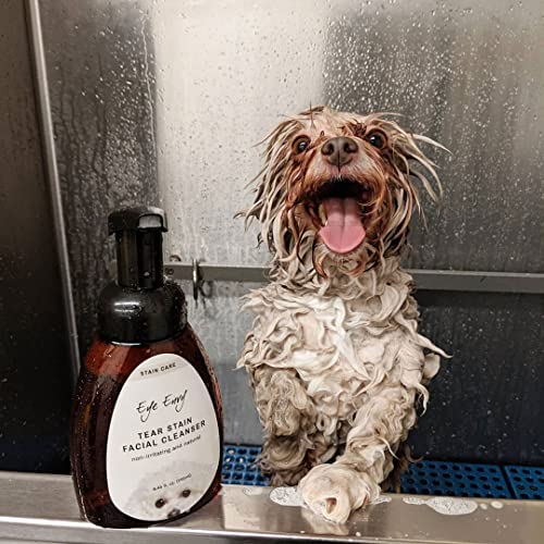 Eye Envy Tear Stain Facial Cleanser for Dogs and Cats | Washes Away Crusty Eye Debris, Eye Boogers and Eye Discharge | Tearless Foaming Formula | Treats The Cause of Staining | 100% Natural