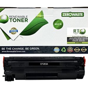 Renewable Toner Compatible MICR Toner Cartridge Replacement for HP CF283A 83A Laser Printers M201 M125 M127 M225