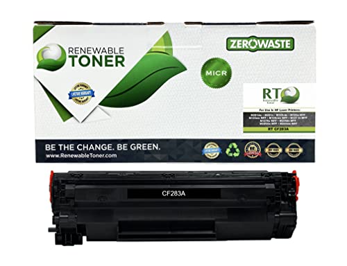 Renewable Toner Compatible MICR Toner Cartridge Replacement for HP CF283A 83A Laser Printers M201 M125 M127 M225