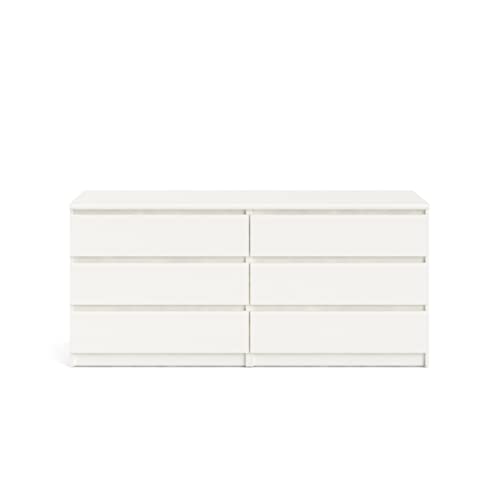 Tvilum 6 Drawer Double Dresser, White