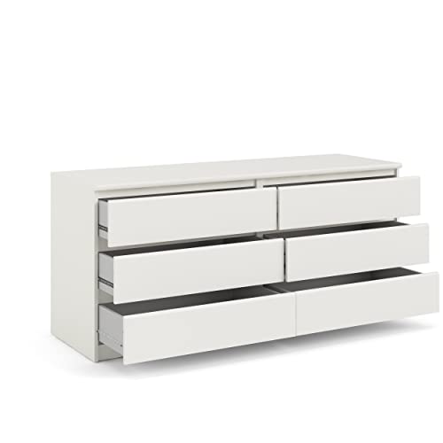 Tvilum 6 Drawer Double Dresser, White