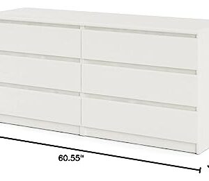 Tvilum 6 Drawer Double Dresser, White