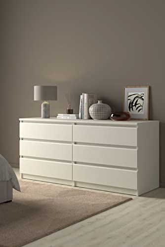 Tvilum 6 Drawer Double Dresser, White