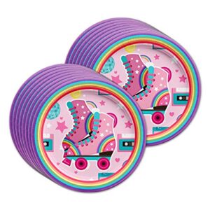 Roller Skating Birthday Party Supplies Set Plates Napkins Cups Tableware Kit for 16