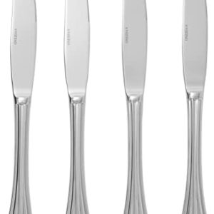 Oneida Marquette Fine Flatware Dinner Knives, Set of 4, 18/10 Stainless Steel, Silverware Set, Dishwasher Safe