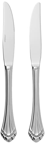 Oneida Marquette Fine Flatware Dinner Knives, Set of 4, 18/10 Stainless Steel, Silverware Set, Dishwasher Safe