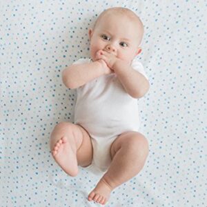 Amazing Baby Silky Swaddle Muslin Blankets, Set of 2, Bamboo Viscose, Drops and Dots, Blue