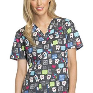 Dickies womens V-neck Top Medical Scrubs, Have a Laugh, X-Small US