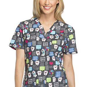 Dickies womens V-neck Top Medical Scrubs, Have a Laugh, X-Small US