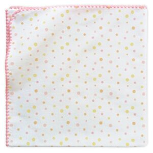 Amazing Baby Large Receiving Blanket, Ultimate Swaddle for Baby Boys, Girls, Softest US Cotton Flannel, Best Shower Gift, MADE in USA, Playful Dots Multi Pink, Mom’s Choice Winner, 42x42"