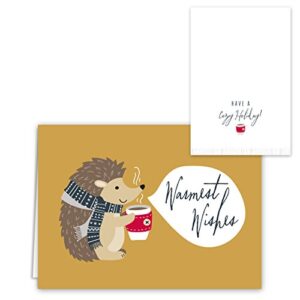 Woodland Animals Holiday Card Pack / 36 Cards And Envelopes Set / 6 Cards Of Each Winter Design/Cheerful Verses Inside/Christmas Greeting Card Set