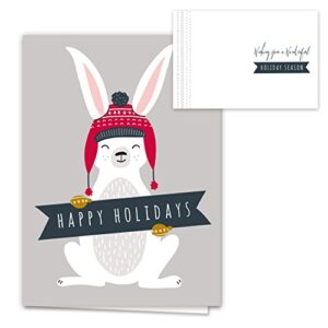 Woodland Animals Holiday Card Pack / 36 Cards And Envelopes Set / 6 Cards Of Each Winter Design/Cheerful Verses Inside/Christmas Greeting Card Set