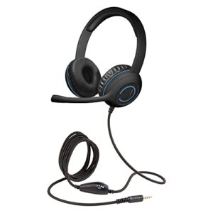 cyber acoustics 3.5mm stereo headset (ac-5002) with noise canceling microphone for pcs, tablets, and cell phones in the classroom or home