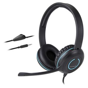 Cyber Acoustics 3.5mm Stereo Headset (AC-5002) with Noise Canceling Microphone for PCs, Tablets, and Cell Phones in The Classroom or Home