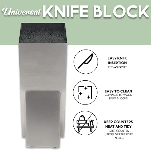 Mantello Modern Stainless Steel Universal Knife Block Knife Holder Storage Organizer