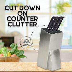 Mantello Modern Stainless Steel Universal Knife Block Knife Holder Storage Organizer