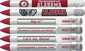 greeting pen college pens- alabama crimson tide braggin' rights rotating message 6 pen set 20502