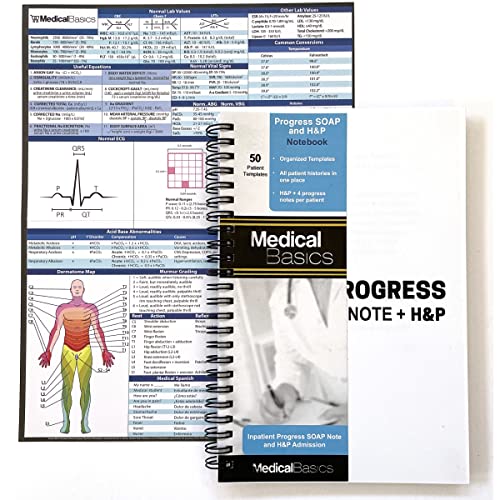 Progress & H&P + 4 Day SOAP Notebook - Progress Note + Medical History and Physical notebook, 50 templates with perforations