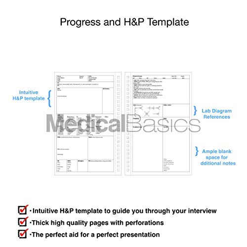 Progress & H&P + 4 Day SOAP Notebook - Progress Note + Medical History and Physical notebook, 50 templates with perforations