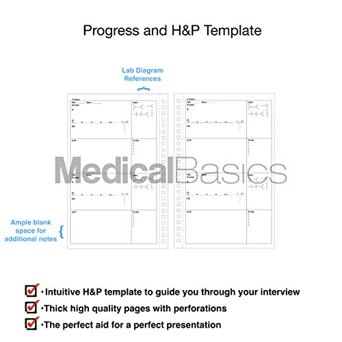 Progress & H&P + 4 Day SOAP Notebook - Progress Note + Medical History and Physical notebook, 50 templates with perforations