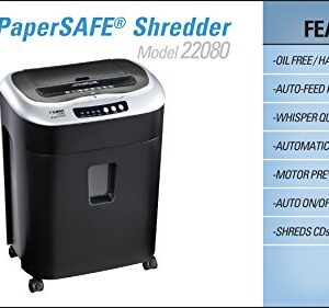 Dahle PaperSAFE 22080 Auto-Feed Paper Shredder, Oil Free, 80 Sheet Tray, Security Level P-4, Shreds CDs, Credit Cards & Paper Clips