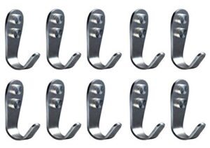 deezio extra strong stainless steel screw single hooks, coat hooks, hat hooks, wall hooks, bath towel hook, kitchen hooks, heavy duty wall mount hooks (pack of 10)