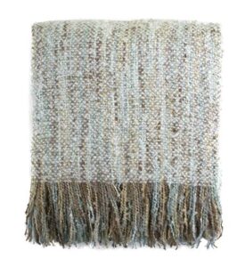 fennco styles faux mohair shabby chic throw blanket, 50"x60" (aqua)