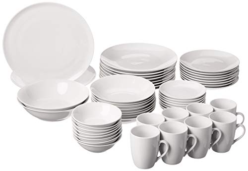 10 Strawberry Street 52 Pc Coupe Dinnerware Set, Service for 8, White,SM-5200-CP-W