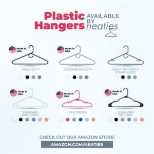 Super Heavy Duty Plastic Clothes Hangers (6 to 108 Pack Available) Vibrant Colors Durable Laundry Hangers for Adult | Lightweight Space Saving for Clothes, Shirts, Pants and Coats (36 Pack - White)