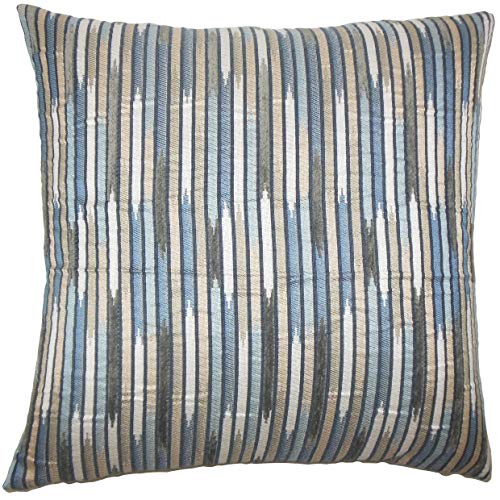 The Pillow Collection Oceane Striped Shore Down Filled Throw Pillow