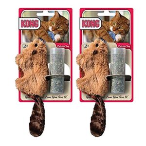 kong beaver refillable catnip toy (colors vary), 2 pack