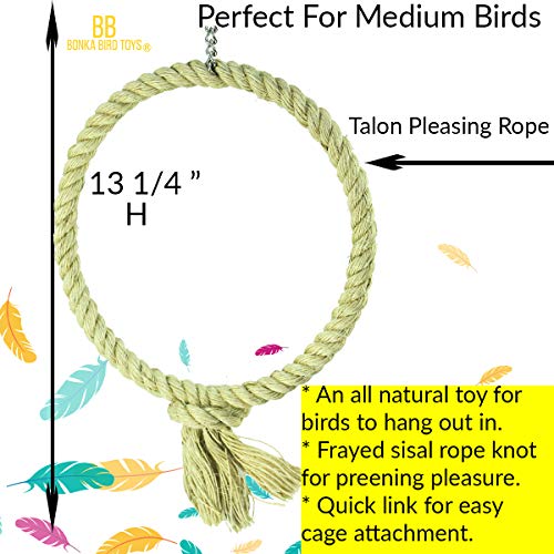 Bonka Bird Toys 1768 Medium Sisal Rope Swing Natural Roost Toy Toys Bird cage Cages