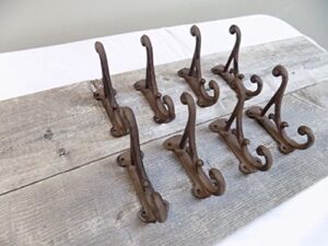 8 rustic entryway hooks coat hooks wall mounted double vintage looking coat hangers pack of 8