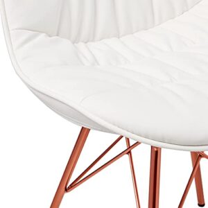 OSP Home Furnishings Langdon Faux Leather Task Chair with Rose Gold Base, White