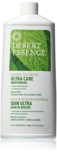 Ultra Care Mouthwash - Made With Natural Tea Tree Oil - Sugar-Free, Alcohol-Free - Mega Mint, 16 fl oz (Pack of 2)