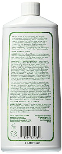 Ultra Care Mouthwash - Made With Natural Tea Tree Oil - Sugar-Free, Alcohol-Free - Mega Mint, 16 fl oz (Pack of 2)