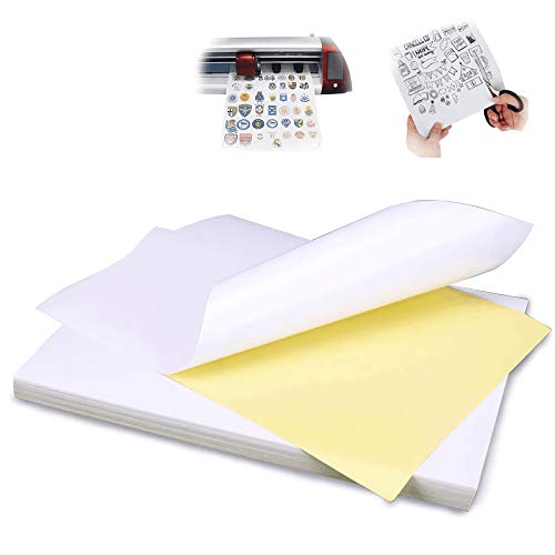 iMustech 65 Sheets Glossy Sticker Paper, A4 Self Adhesive Label Paper for Inkjet and Laser Printers