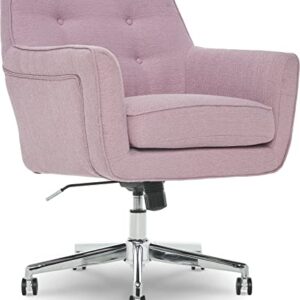 Serta Style Ashland Home Office Chair, Fresh Lilac Twill Fabric