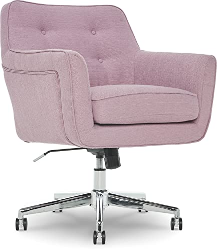 Serta Style Ashland Home Office Chair, Fresh Lilac Twill Fabric