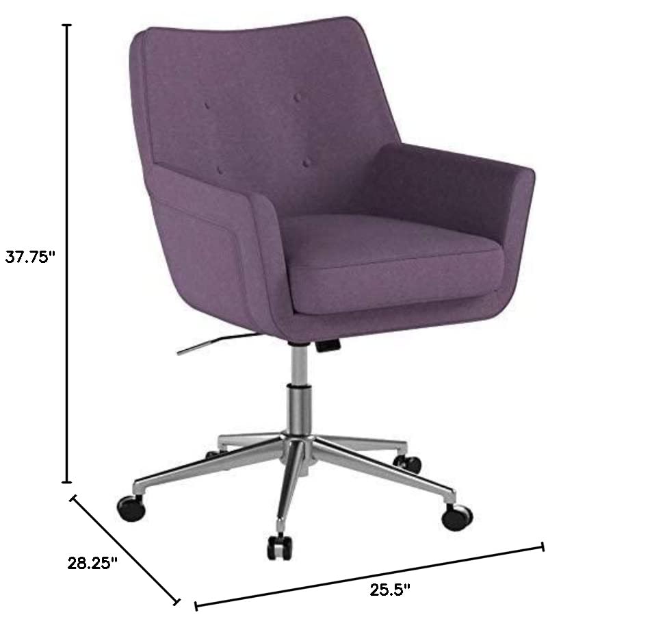 Serta Style Ashland Home Office Chair, Fresh Lilac Twill Fabric