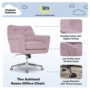 Serta Style Ashland Home Office Chair, Fresh Lilac Twill Fabric