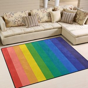 cooper girl rainbow area rug colorful pad 5'3"x4' for living room bedroom dining room