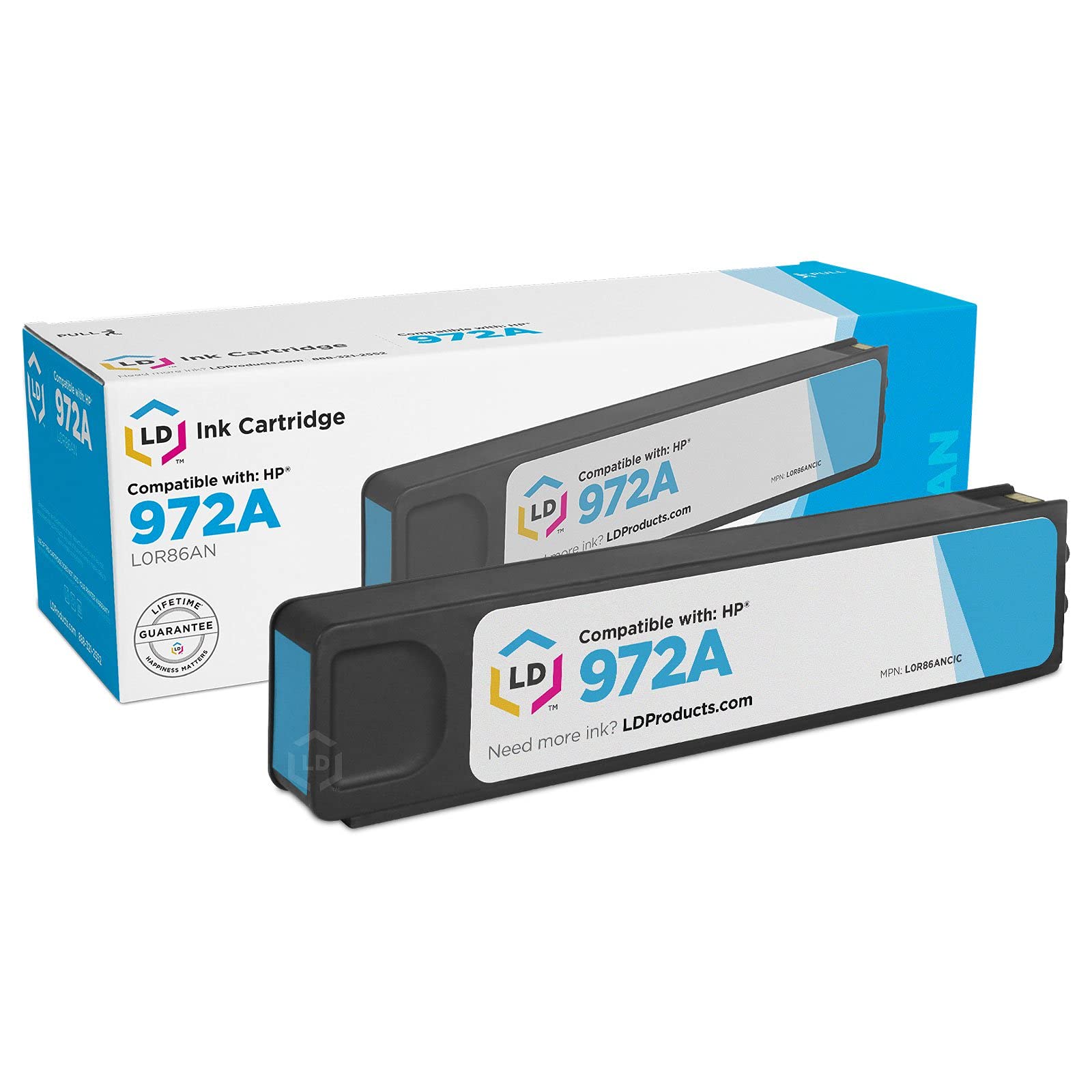 LD Compatible Ink Cartridge Replacement for HP 972A L0R86AN (Cyan)