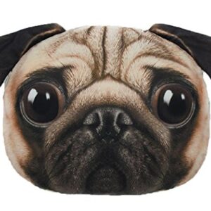 LFZ Pug Dog Shape Decorative Cushion Pillow for Indoor Sofa Chair Bed or Outdoor Beach Chair Car Travelling Vacation 15 inches